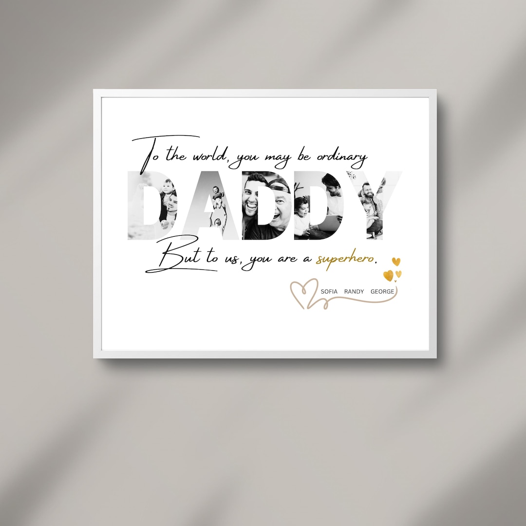 Editable Daddy Photo Frame, DIY Daddy Photo Collage Template ...