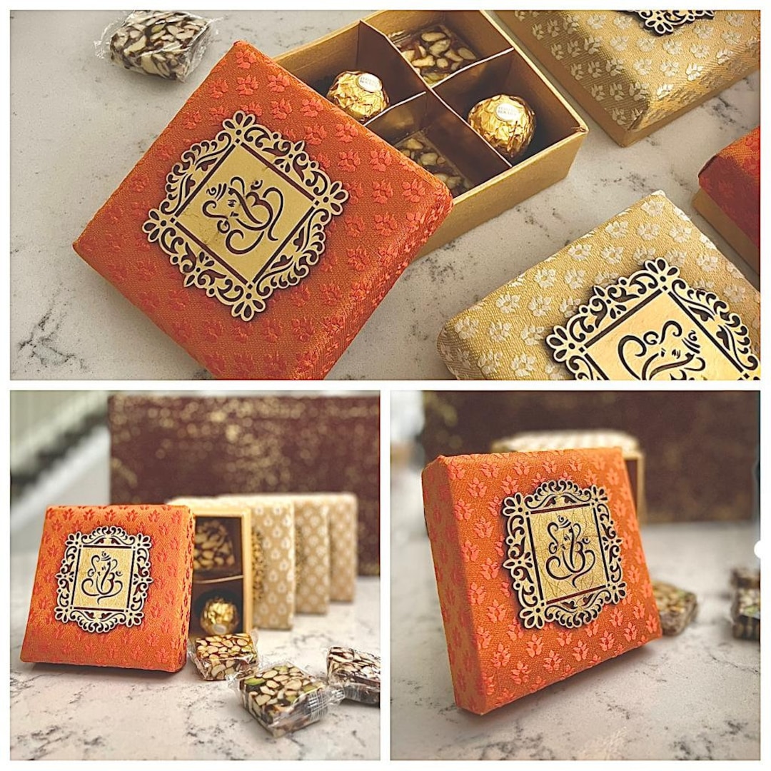 Indian Mithai Boxes/sold as a Pair/indian Sweet Boxes Usa/brocade Boxes ...