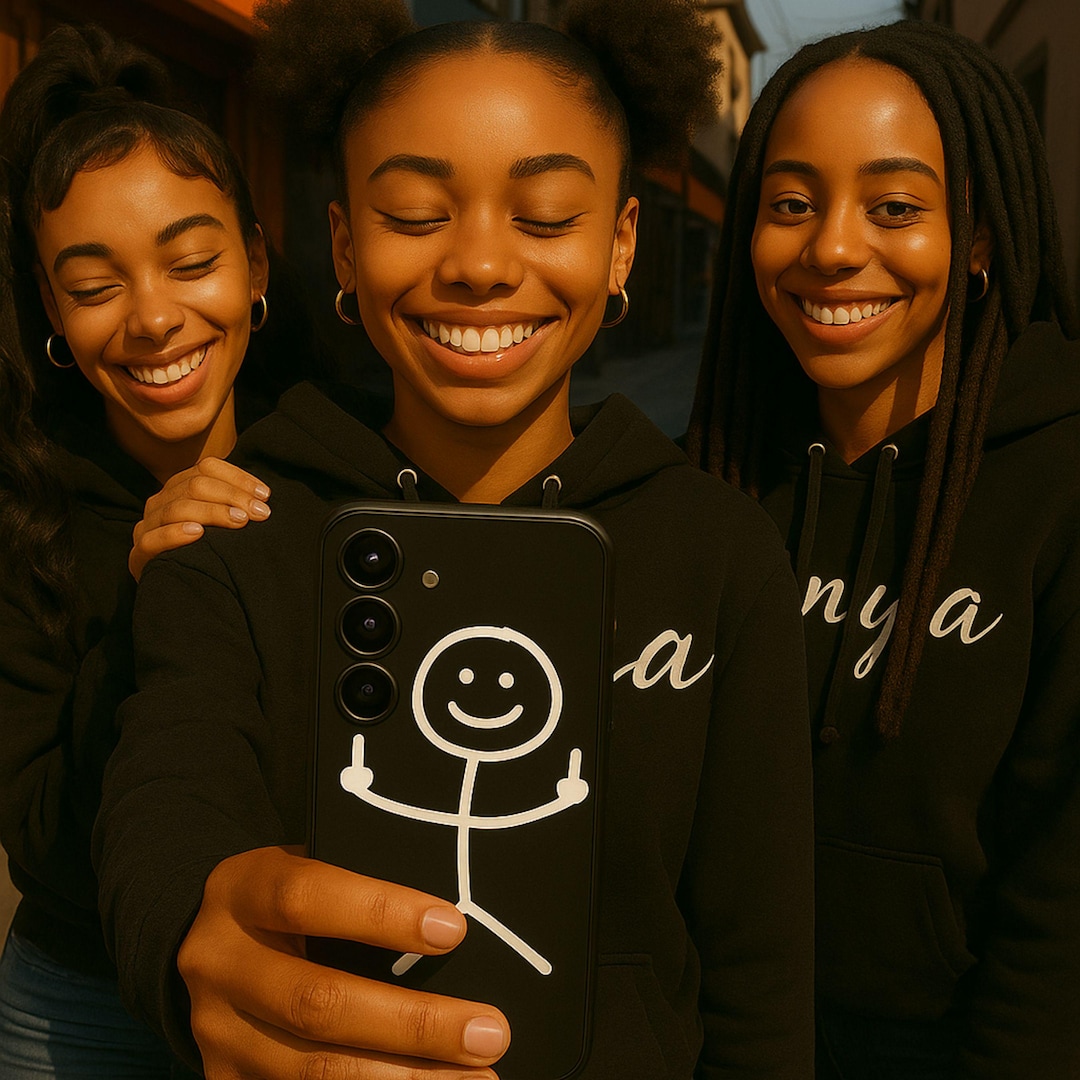 Funny Stick Figure Middle Finger Phone Case | Sarcastic Black Tough ...