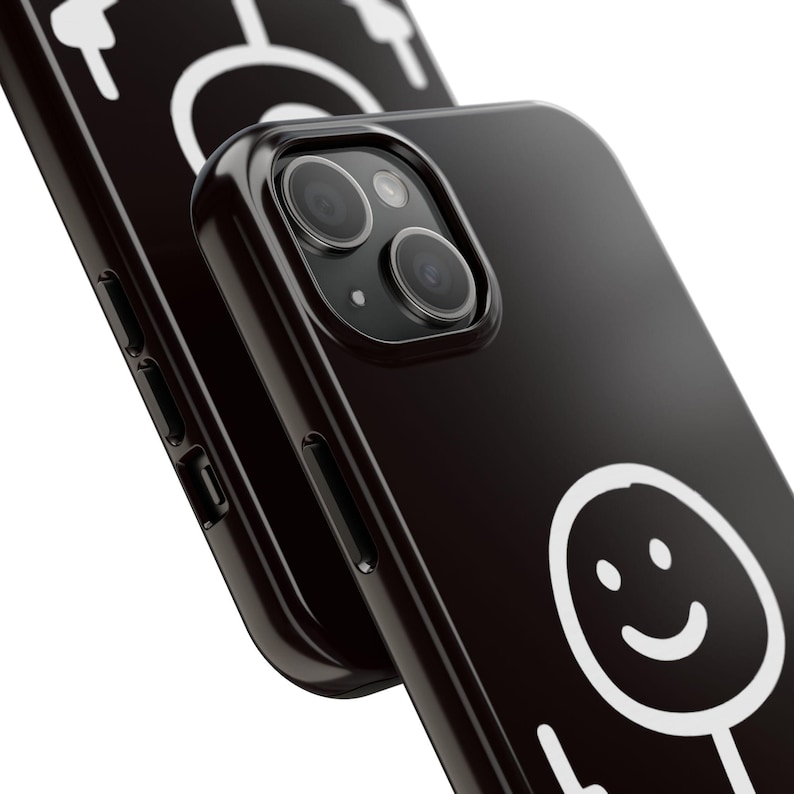 Funny Stick Figure Middle Finger Phone Case | Sarcastic Black Tough ...