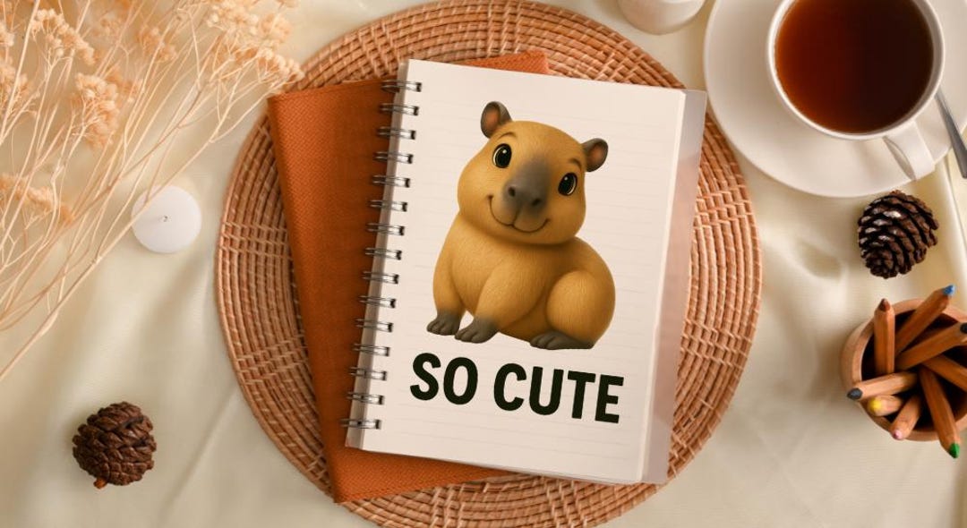 Adorable Capybara Spiral Notebook | Kids Journal - Etsy