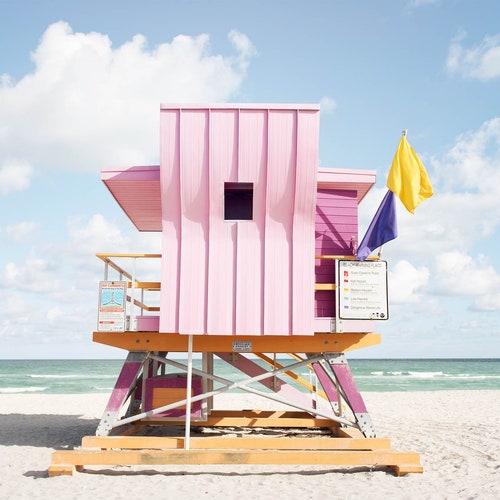 Large Beach Print Framed Beach Art Large Wall Art Pink - Etsy