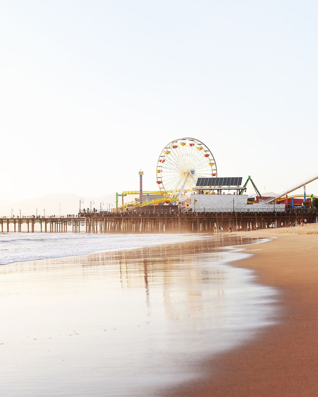 Santa Monica Pier, Neutral Beach Home, Santa Monica Beach Print, Los ...