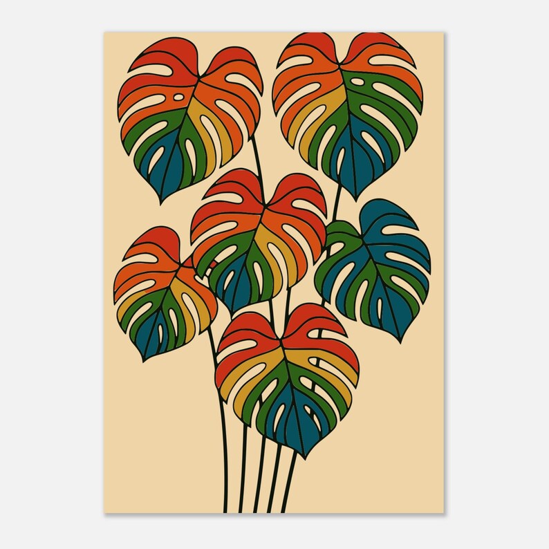 Rainbow Monstera Plant Poster – Colorful Queer Wall Art, LGBT Pride ...