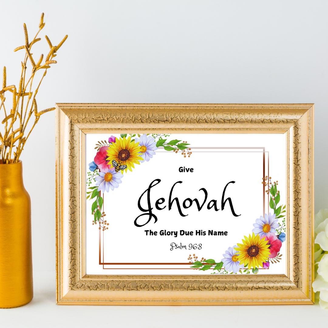 Floral 2025 JW Year Text Psalm 96:8 Printable Posters High Quality PDF ...