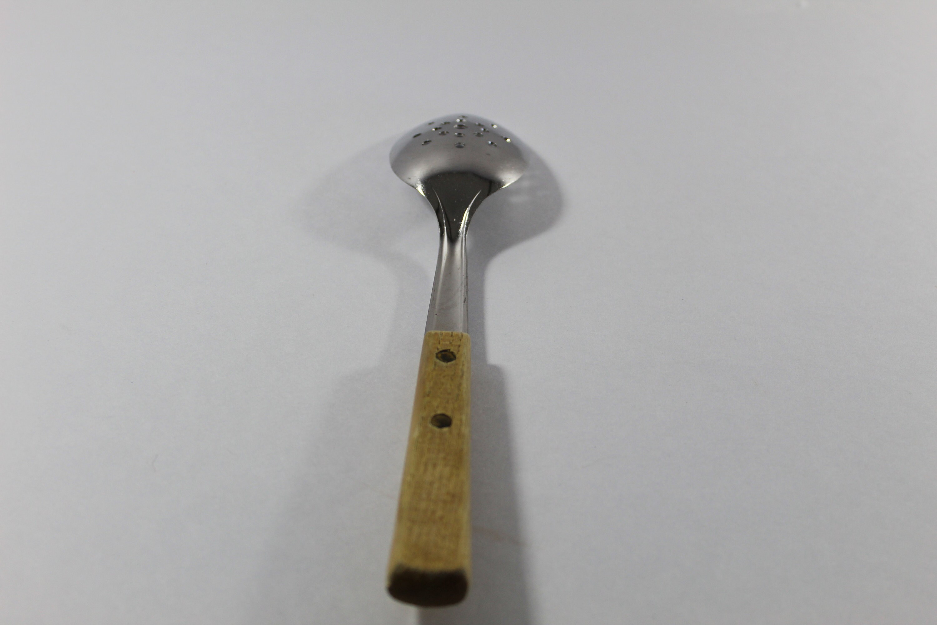Ekco Slotted Tablespoon Serving Spoon, Wood Handled USA Kitchen Utensil ...