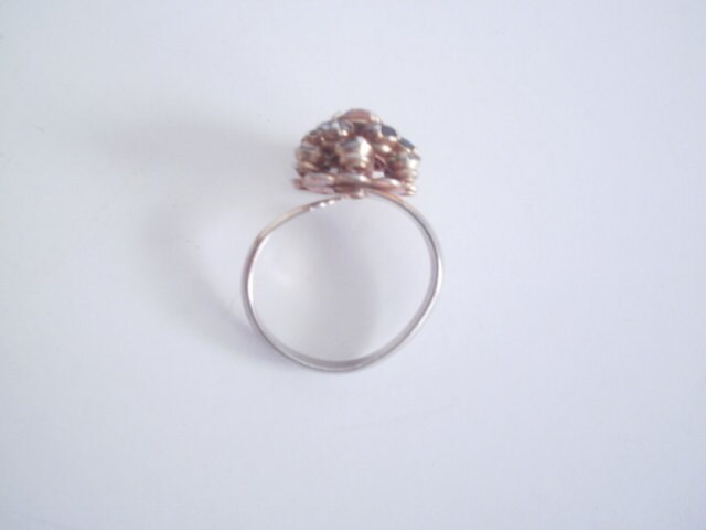 1950s Judy Lee Rhinestone Cocktail Ring, Multi Colored Stones ...