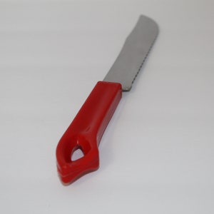 Vintage Red Quikut Quikkle Stainless Serrated Butcher Knife - Etsy