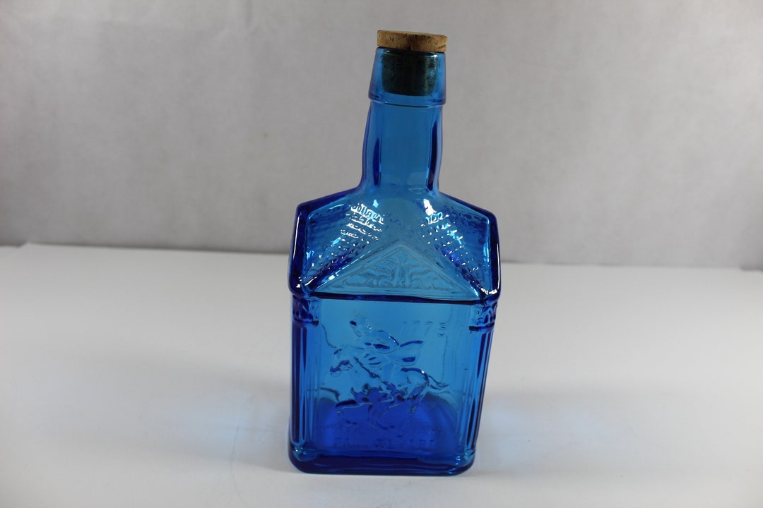 Wheaton NJ Blue 1775 Paul Revere Glass Bottle, Corked Glass Bottle ...