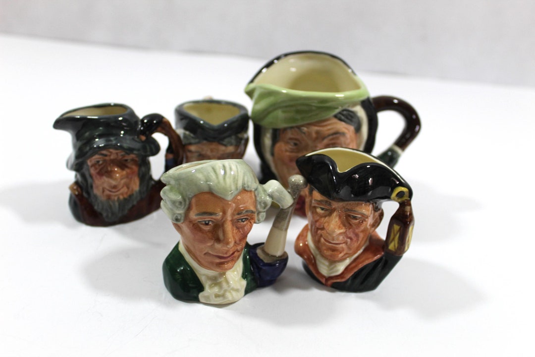 5 Vintage Royal Doulton Toby Mugs, Character Face Mini Mugs Made in ...