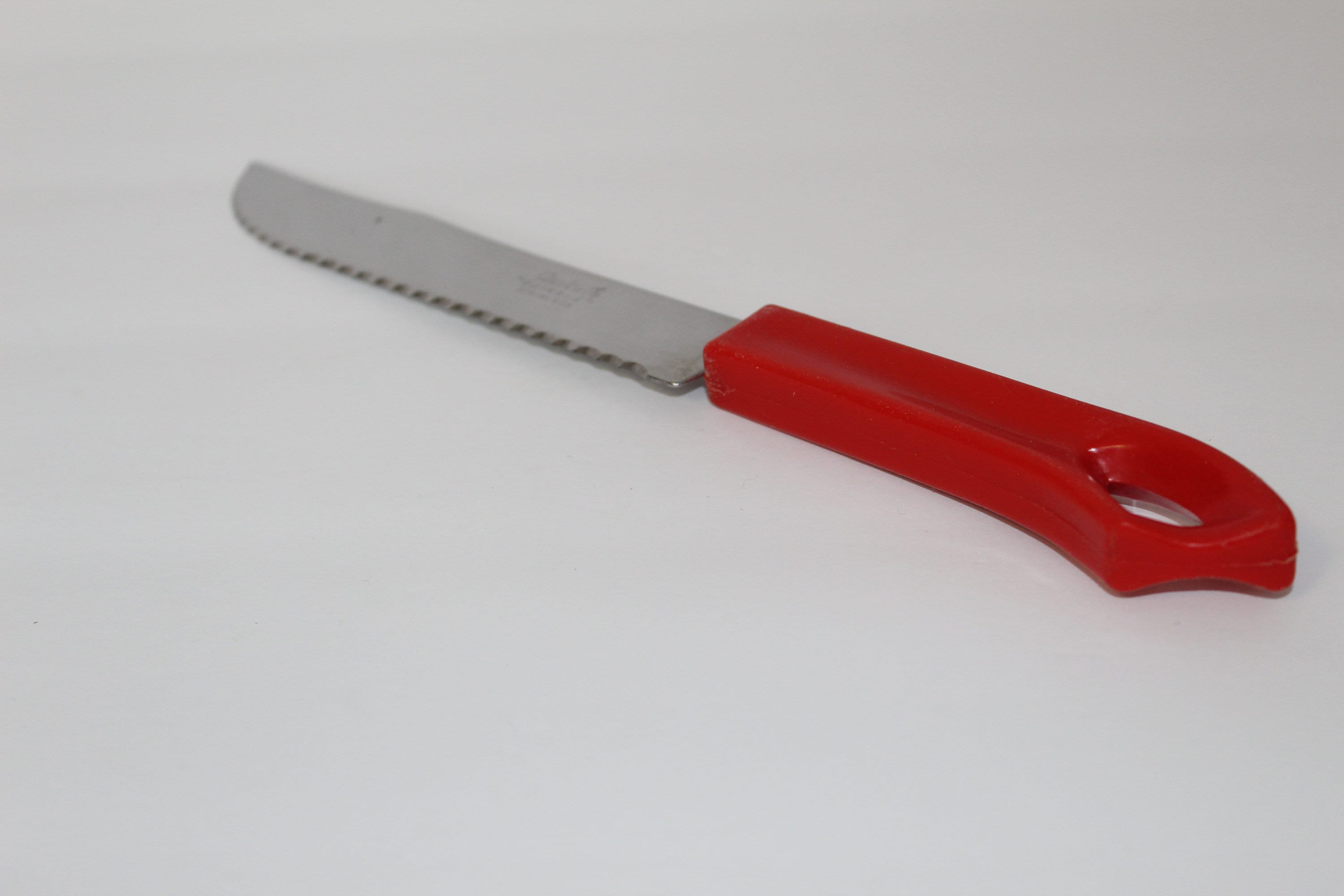 Vintage Red Quikut Quikkle Stainless Serrated Butcher Knife - Etsy