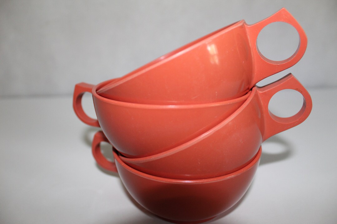 Vintage Salmon Pink Melmac Cups, Durawear Set of 4 - Etsy