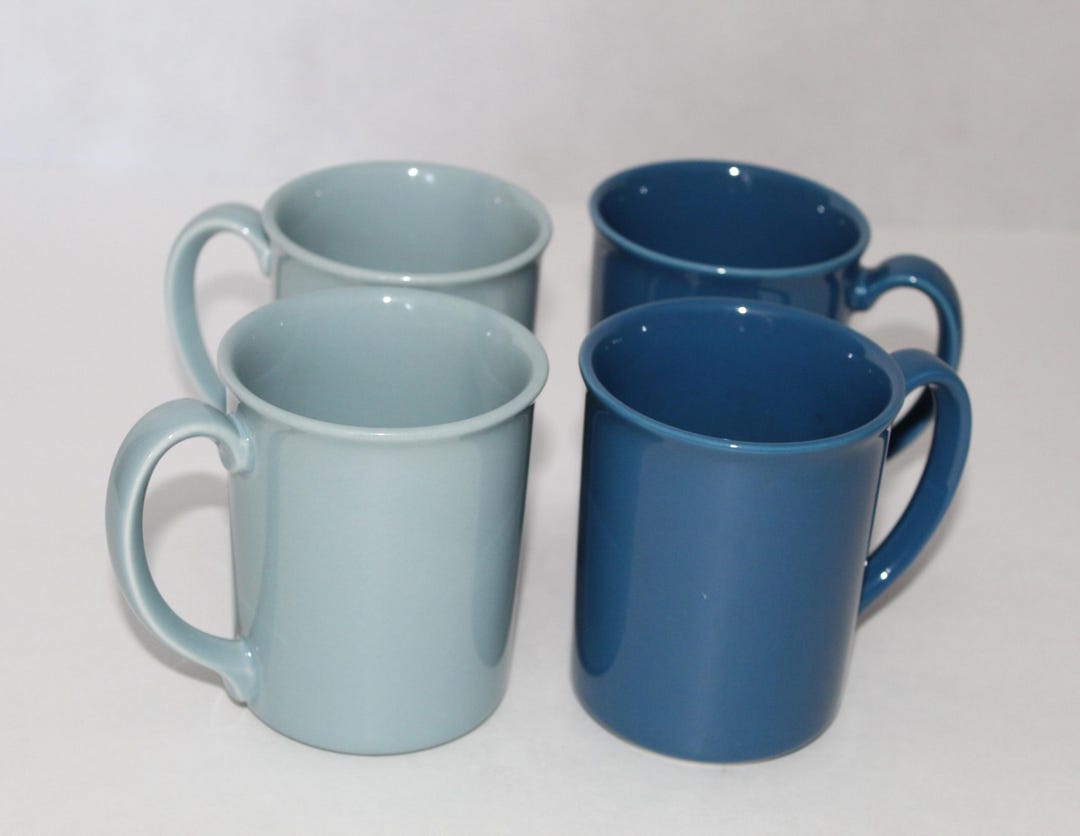 Corning Ware Prego Aqua and Teal Coffee Cups Mugs, Set of Four, Serving ...