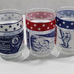 3 Vintage Apollo 11, 12 and 13 Moon Space Mission Juice Glasses - Etsy