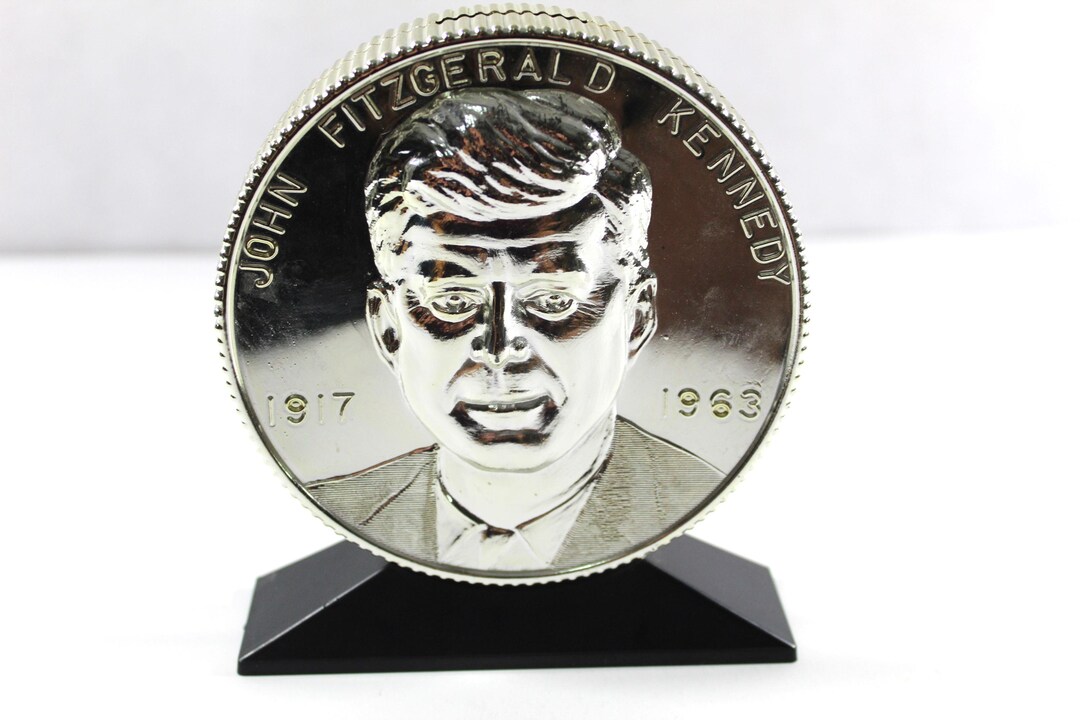 Vintage JFK Coin Bank, 1970s Astro MFG, Detroit, With Key - Etsy