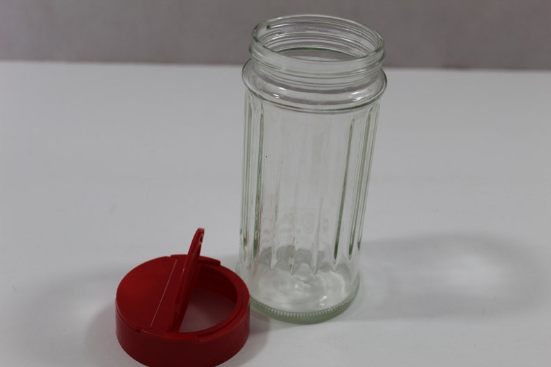 1990's Nutrasweet Shaker Jar, Ribbed Glass Jar With Red Plastic Lid - Etsy