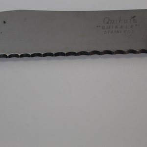 Vintage Red Quikut Quikkle Stainless Serrated Butcher Knife - Etsy