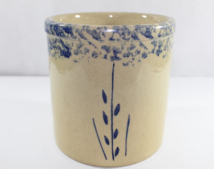 Robinson Ransbottom Pottery 2 Quart High Jar Crock Blue Spongeware ...