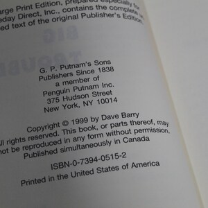 1999 Dave Barry Big Trouble Hard Cover Book With Dust Jacket - Etsy