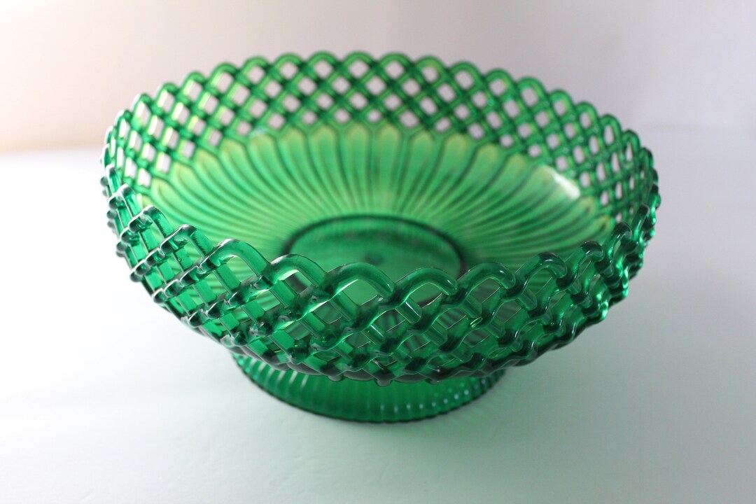 Vintage Regaline N200 Forest Green Plastic Pedestal Bowl 9" Size, Table ...