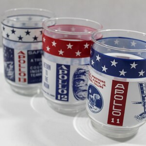 3 Vintage Apollo 11, 12 and 13 Moon Space Mission Juice Glasses - Etsy