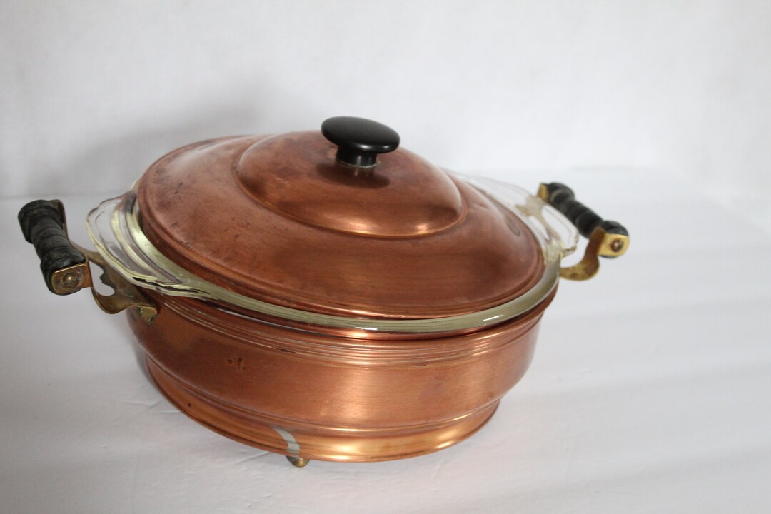 Vintage Fire King Chafing Dish Casserole 1 1/2 Quart Copper Holder - Etsy