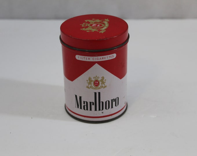 Vintage Marlboro Red Filter Cigarette Round Tin, Advertising Tin - Etsy