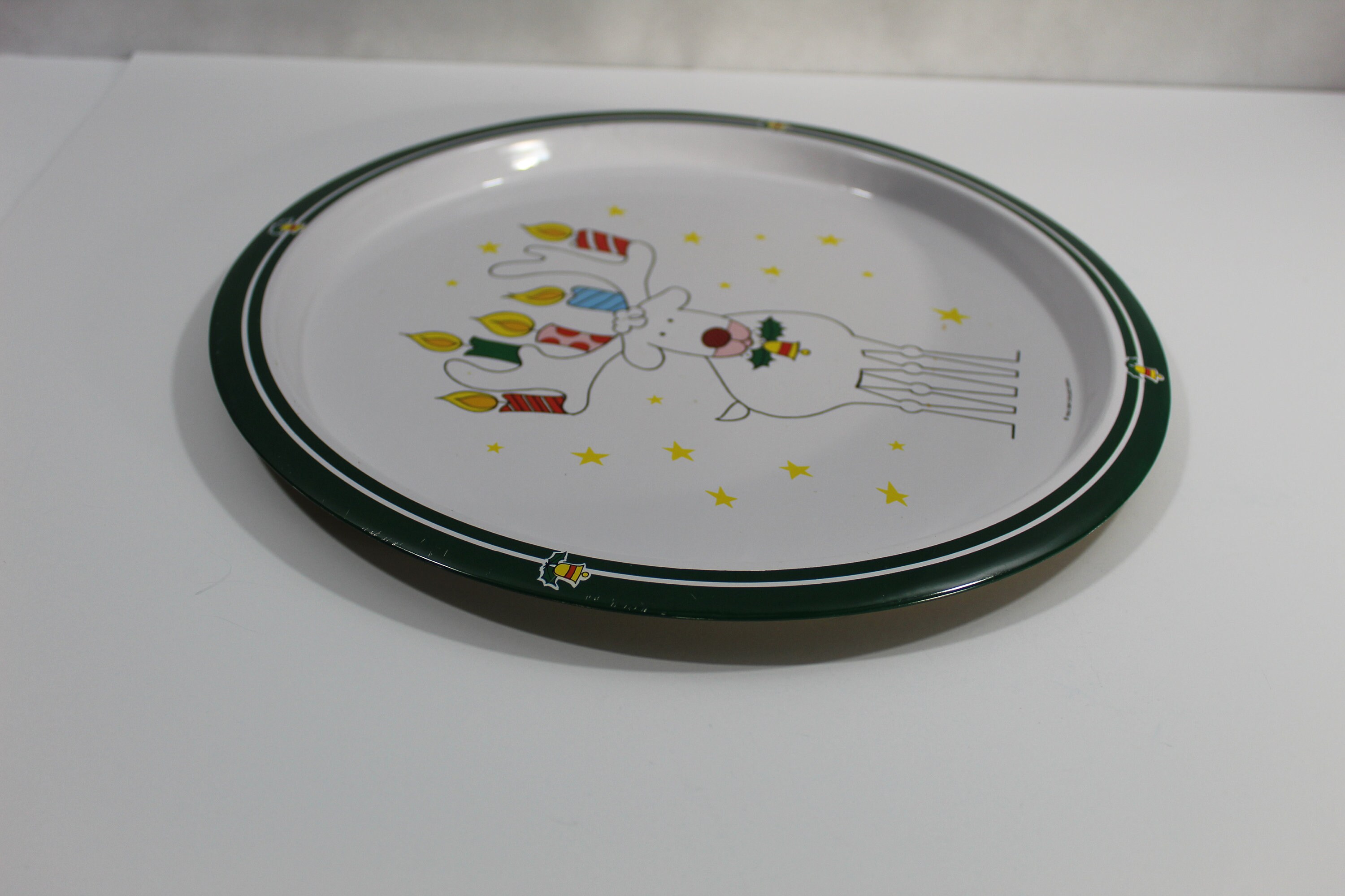 1984 SNP Chicago Christmas Reindeer Tin Platter Tray 13, Holiday Cookie ...