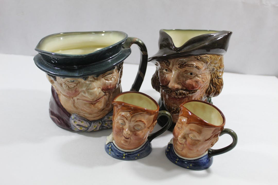 4 Vintage Royal Doulton Toby Mugs, Character Face Mugs Made in England ...