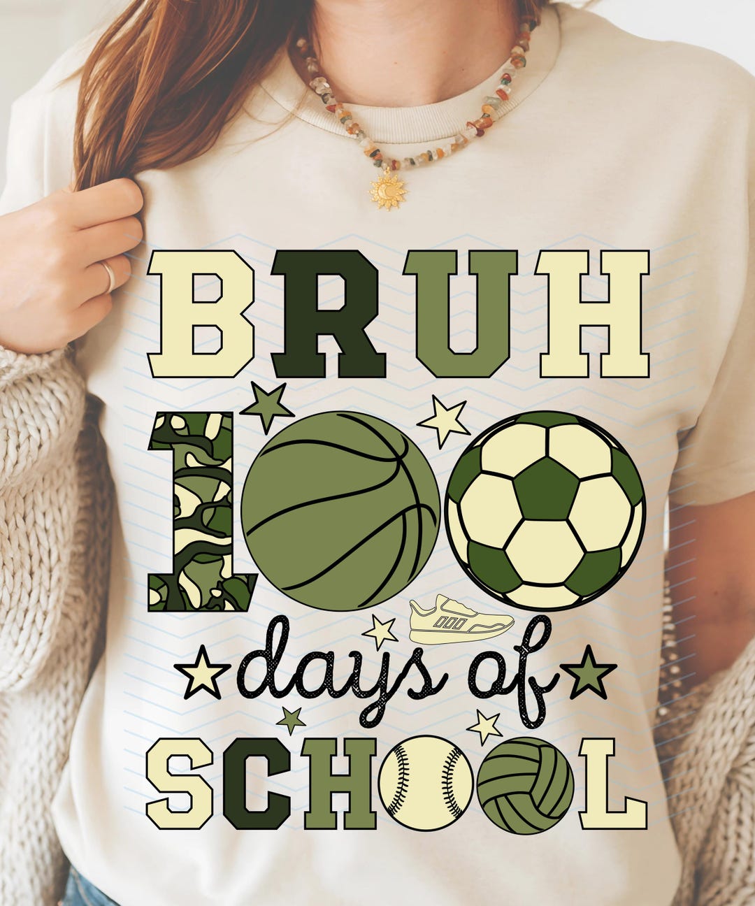 Bruh 100 Days of School Basketball Baseball Handball Sports Humor Png ...