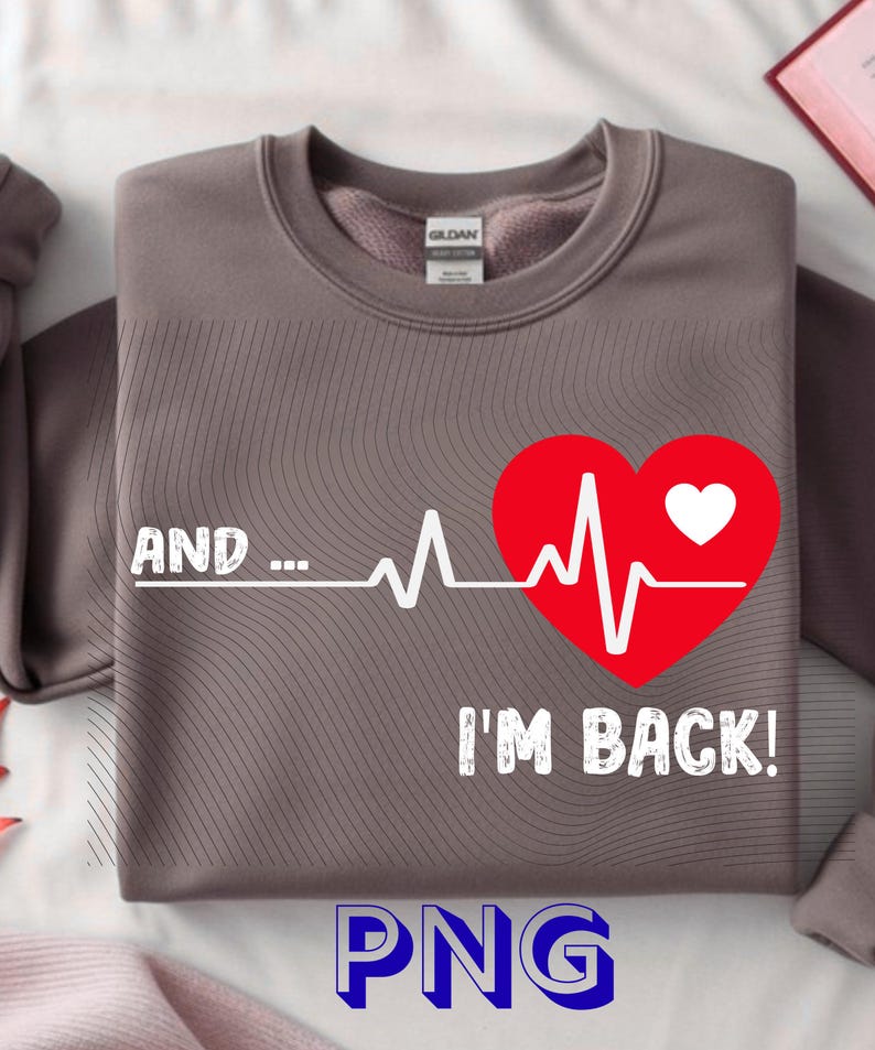 And I'm Back Pulse Line Heartbeat SVG PNG: EKG Heartbeat Pulse Line ...