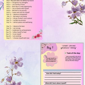 21 Day Self-love Challenge | Affirmations & Tasks | Printable Digital ...
