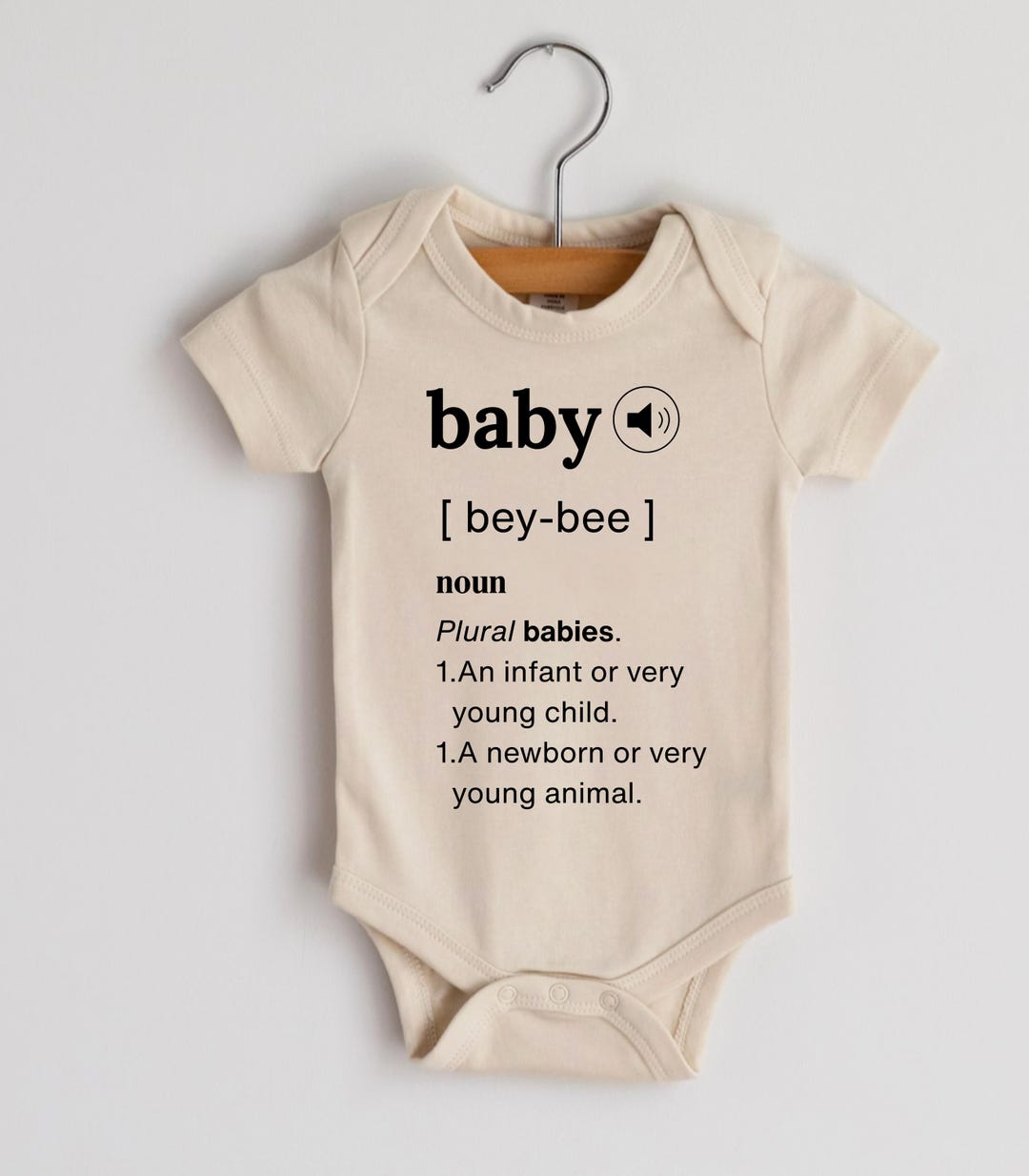 Baby Definition Onesie, Funny Dictionary Noun Infant Bodysuit, Newborn ...