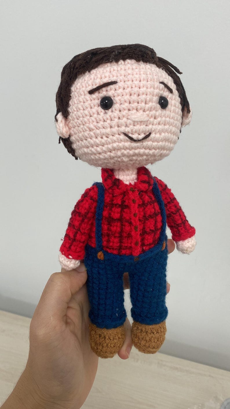 Custom Farmer Crochet Doll, Personalized Amigurumi Man Plush, Handmade ...
