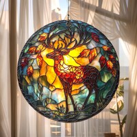 Deer Buck Stained Glass Suncatcher - Etsy