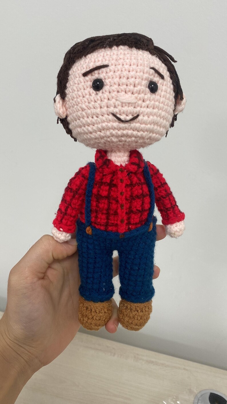 Custom Farmer Crochet Doll, Personalized Amigurumi Man Plush, Handmade ...