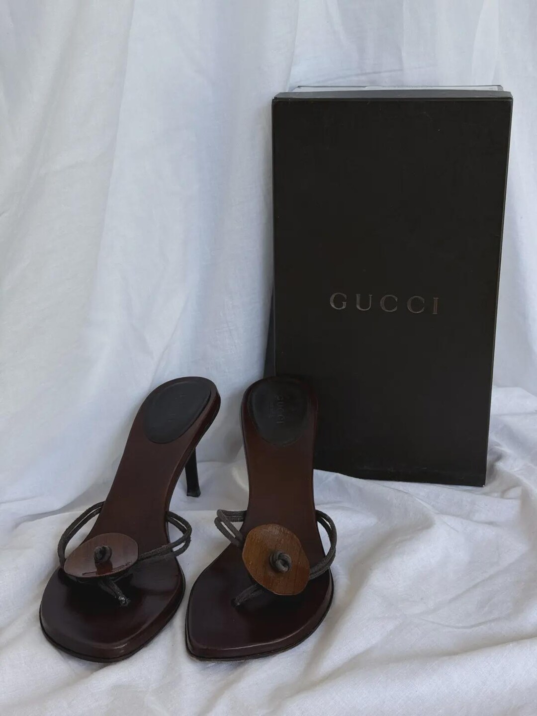Gucci Brown Flower Mules Thongs Sandals - Etsy
