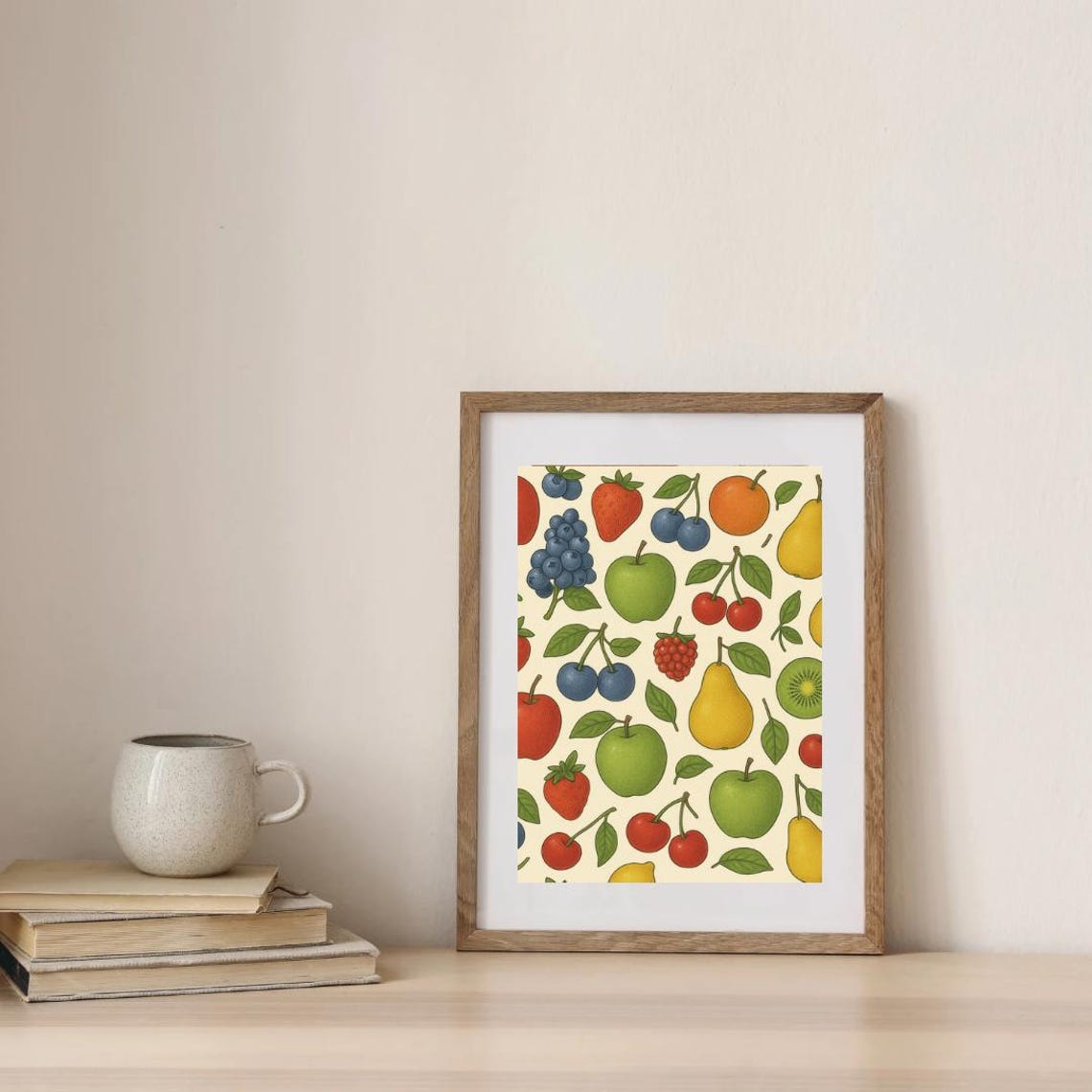 Seamless Fruit Wallpaper | Vibrant Fruit Pattern Wall Mural | Printable ...