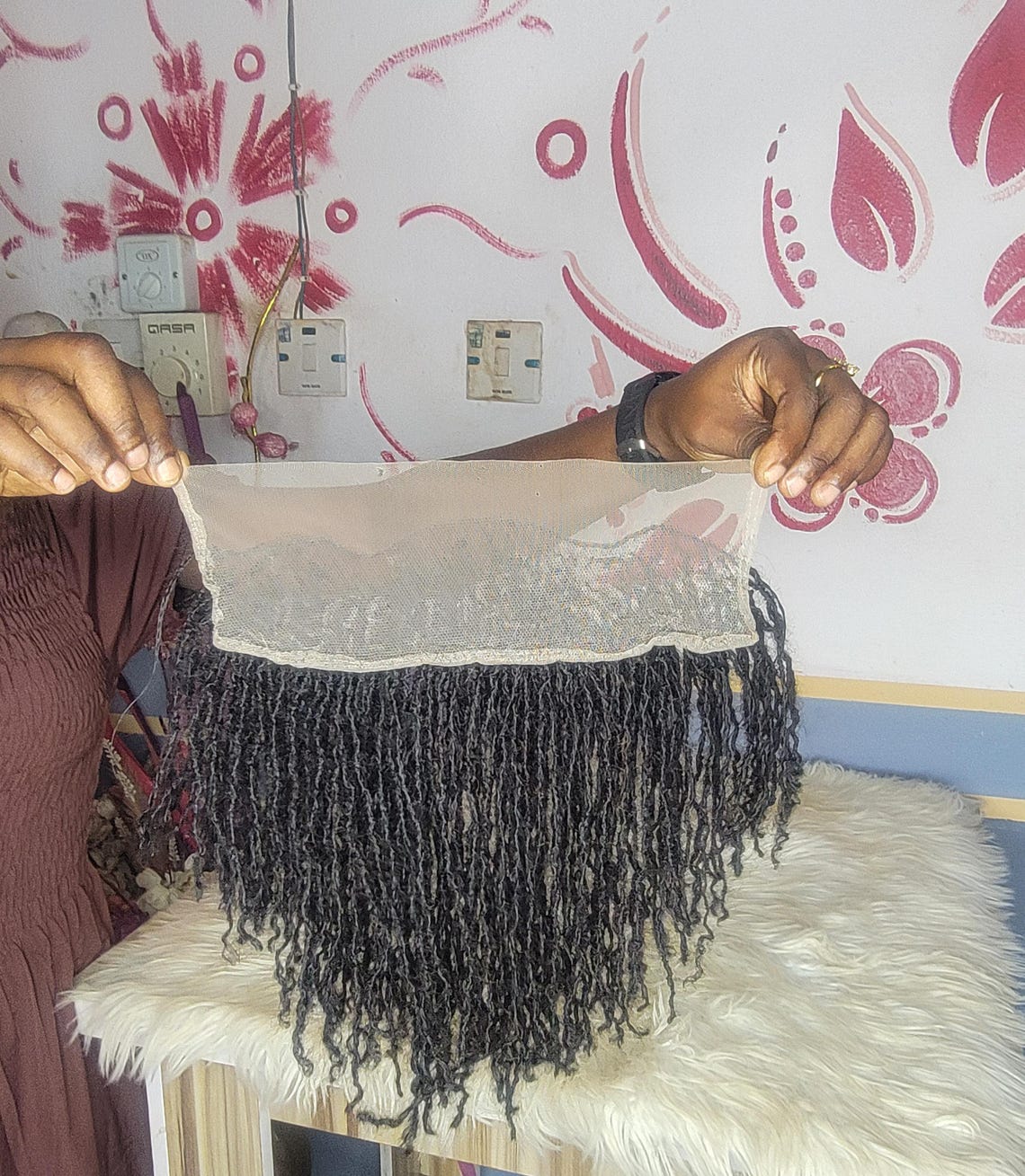 10 Inches Human Hair Sister Locks Frontal.0.2cm Front Lace Small Loc ...