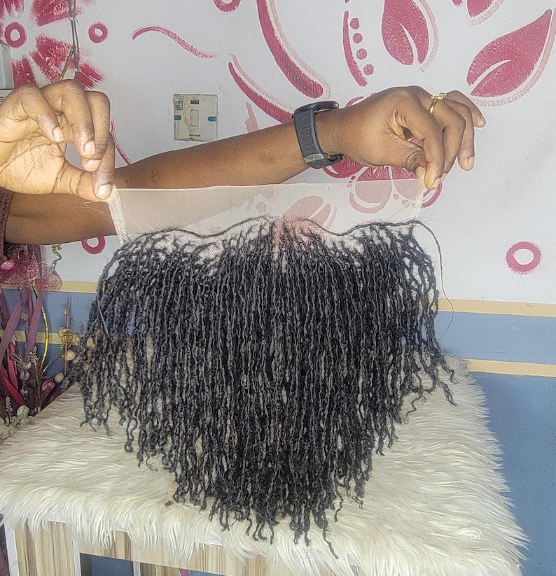 10 Inches Human Hair Sister Locks Frontal.0.2cm Front Lace Small Loc ...