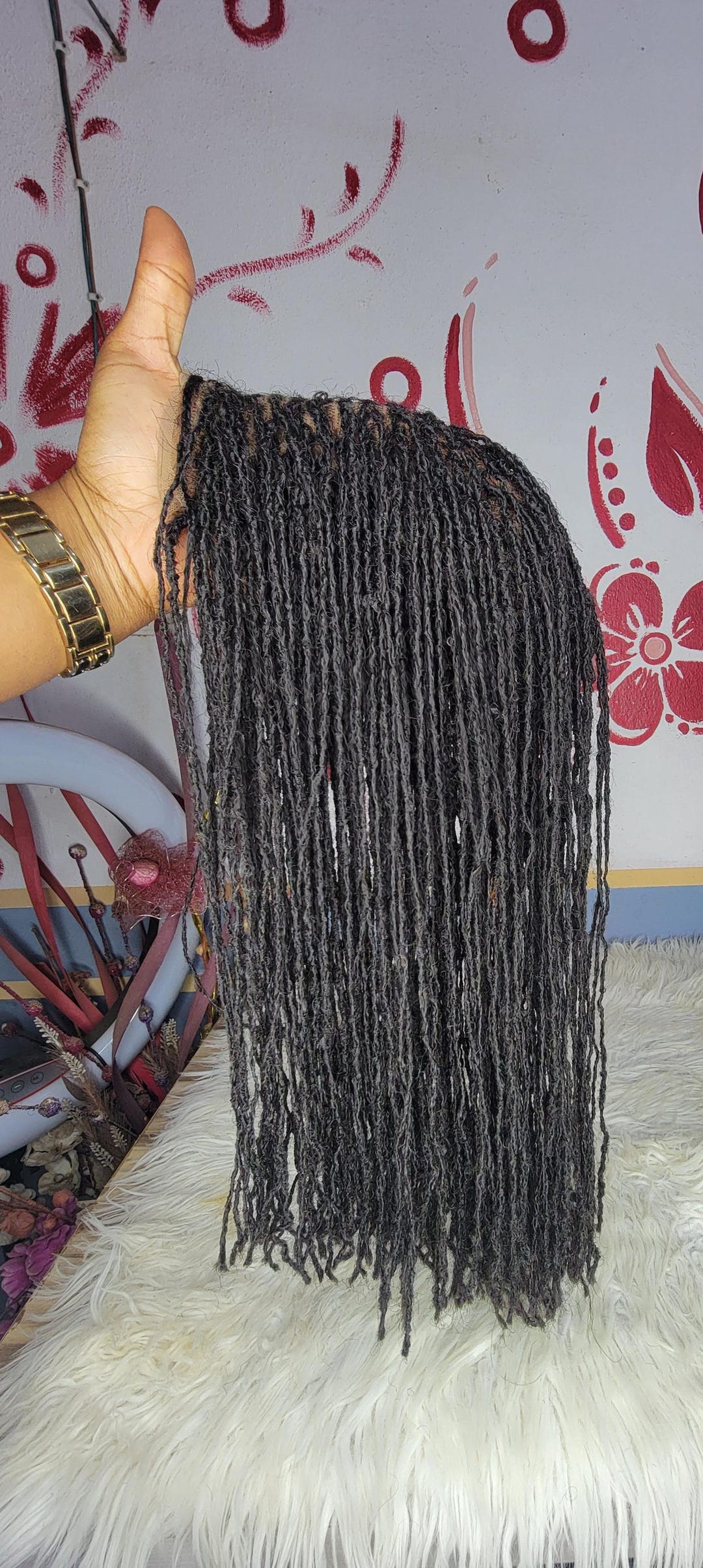 Handmade Sister Locs Lace Topper, Microlocs Clip In, Goddess Locs 16 ...