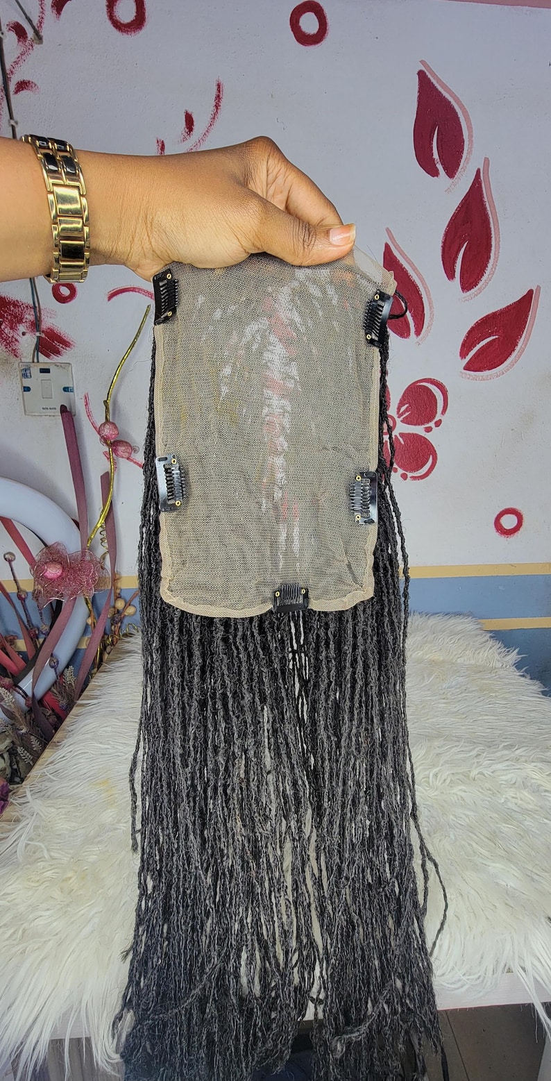Handmade Sister Locs Lace Topper, Microlocs Clip In, Goddess Locs 16 ...