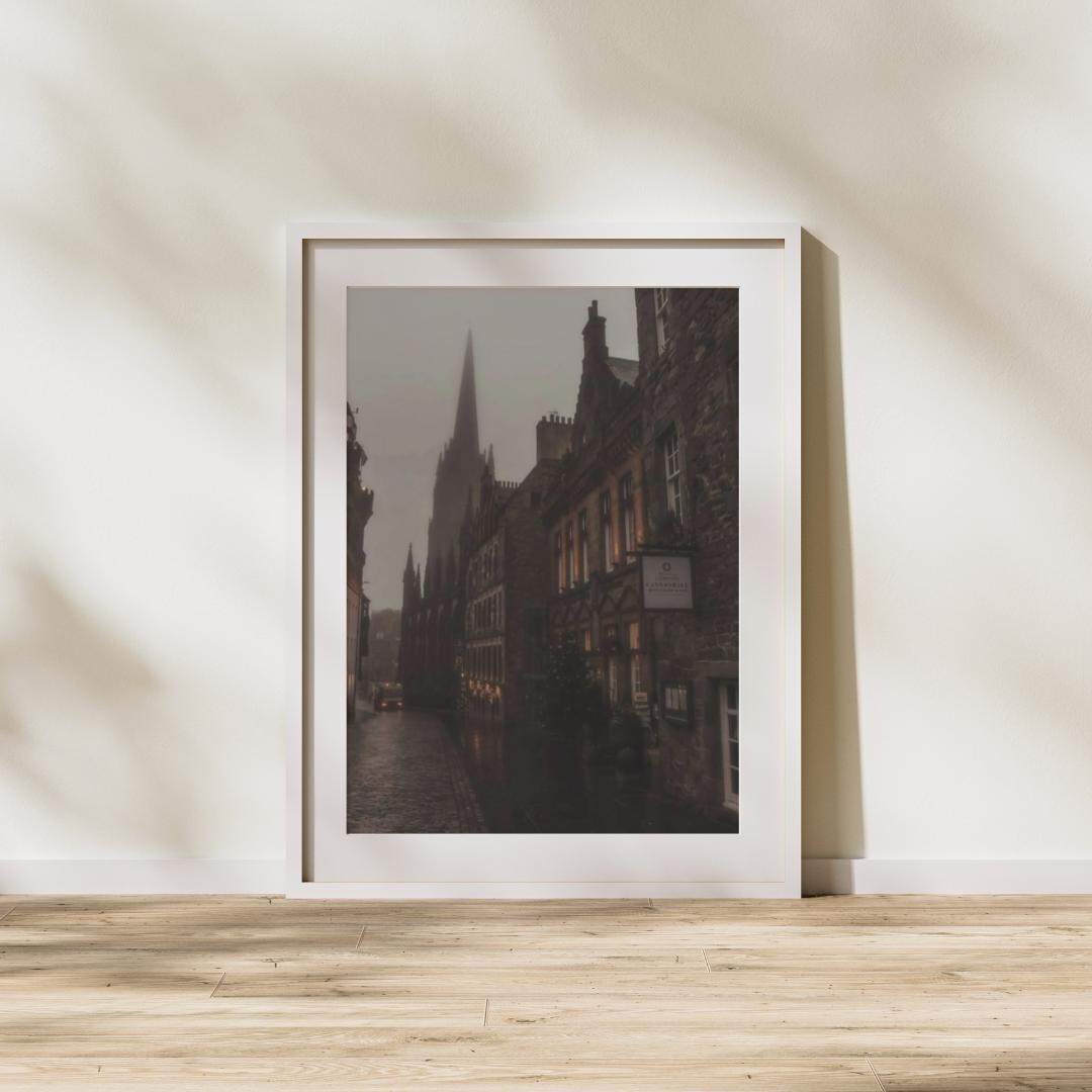 Edinburgh Gothic Architecture Print: Moody Foggy Old Town Poster - Etsy