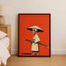 Samurai Skeleton Poster: Red Japanese Warrior Art (digital or Physical ...