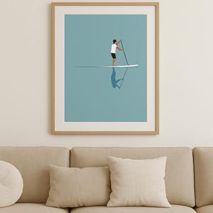 Beach Surfboard Poster – Sea Poster- Minimalist Coastal Wall Art ...