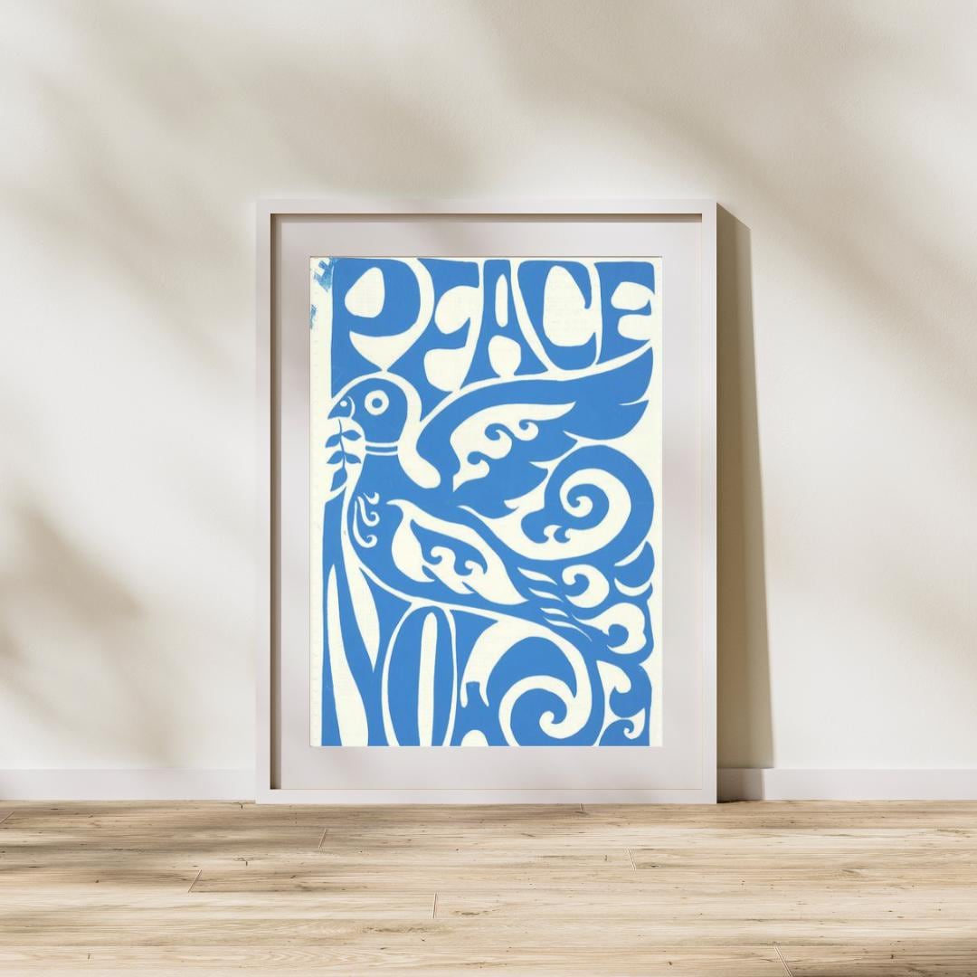 Peace Now Poster: 70s Retro Blue Dove - Boho Home Decor - Etsy