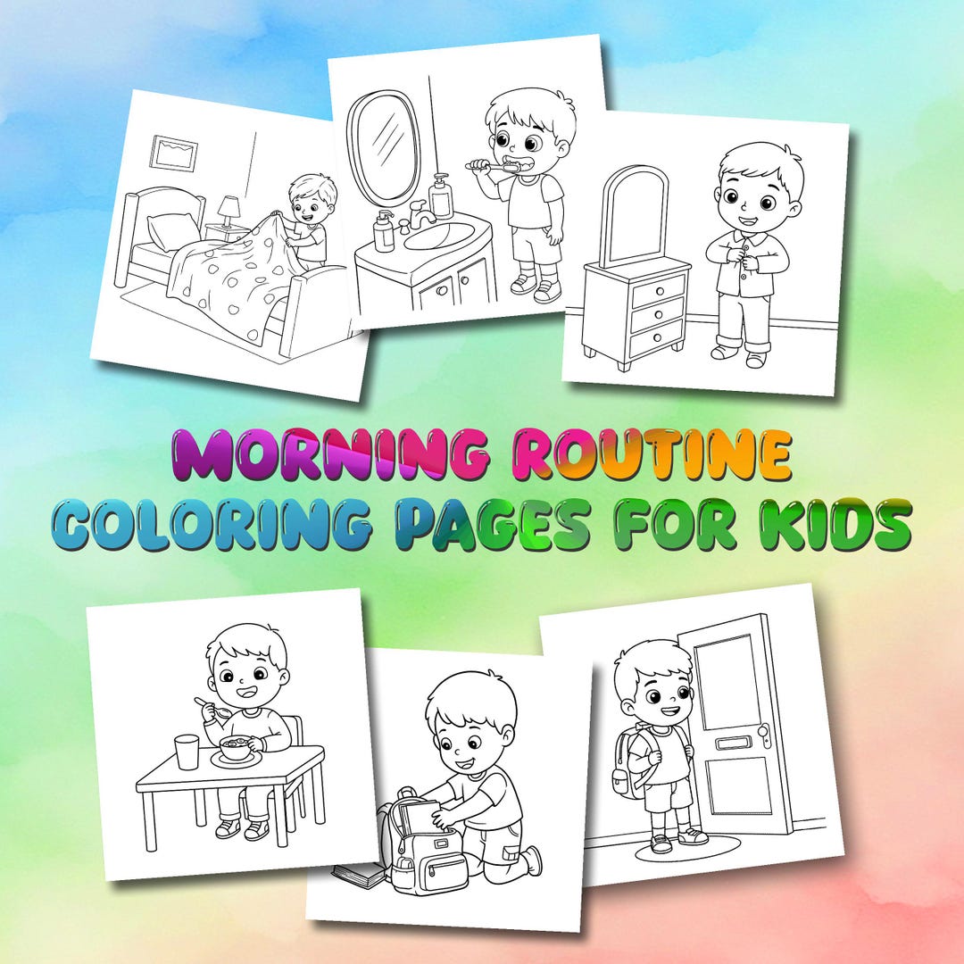 Morning Routine Coloring Pages: Autism & ADHD Visual Schedule ...