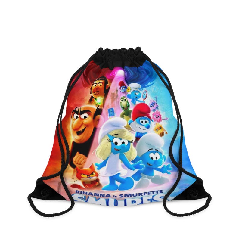 Smurfs Drawstring Bag - Fun and Playful Backpack for Kids, School, Gym ...