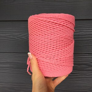 1 Kg Cotton Rope 260 Metres 3 Mm Diameter, Twisted Cord for Macrame ...