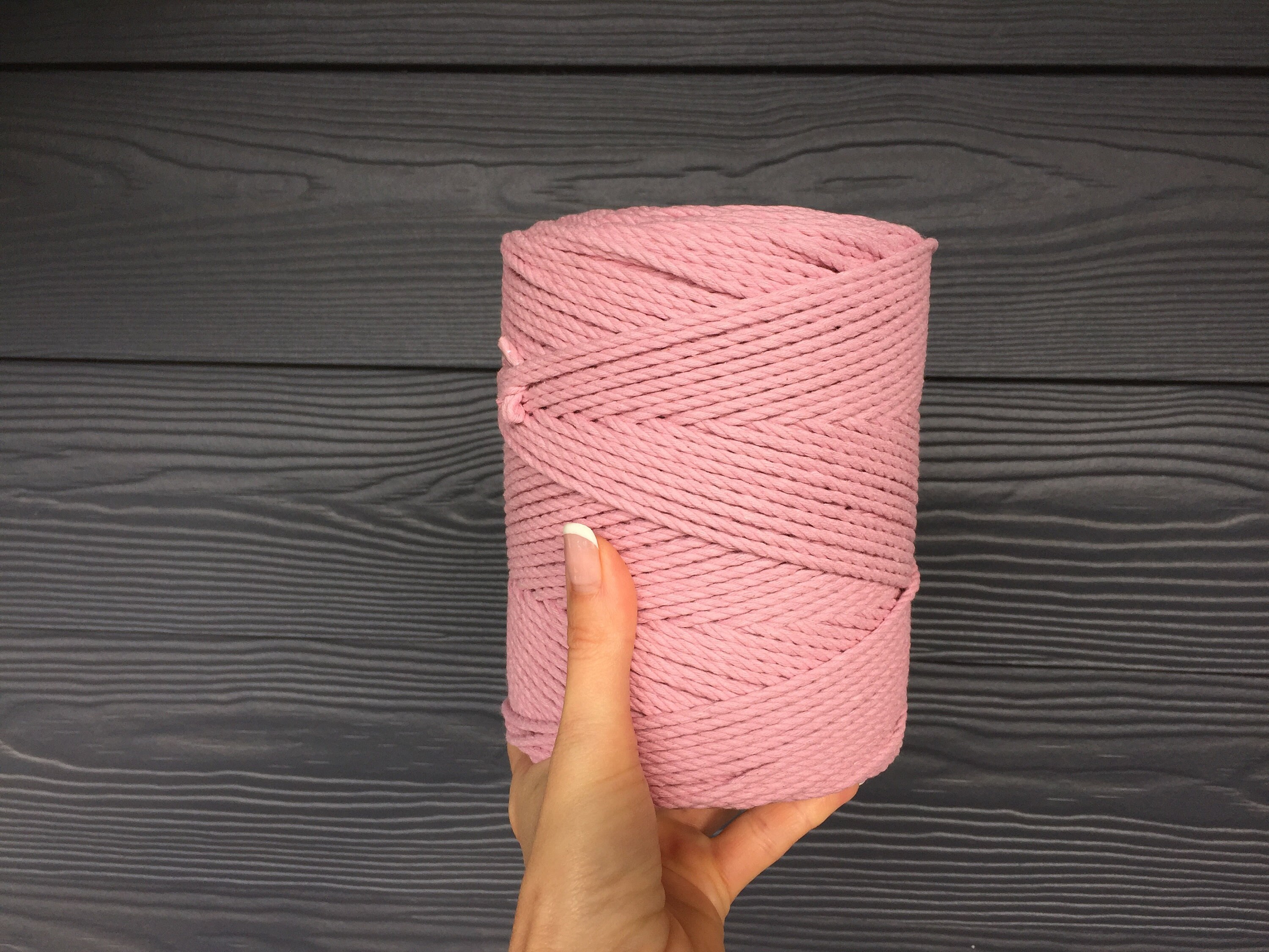 1 kg cotton rope 260 metres 3 mm diameter Light Pink | Etsy